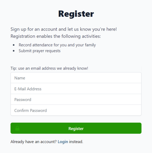 Livestream Registration & Signing In – New Life Glenside